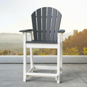 tyards tall adirondack chair, patio chairs with 5" widened armrests and footrest, hdpe weather resistant adirondack balcony chairs, outdoor chairs for garden, backyard, capacity 400lbs