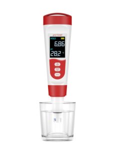 meross ph meter, digital ph meter for water hydroponics with atc, ip67 ph/temp 2 in 1 tester pen with 0-14 ph measurement range, 0.01ph high accuracy mini pen for pool, drinking water