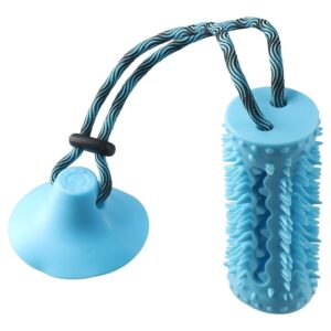 getcoupon stimulating suction cup dog toy, tug of war rope toy, puppy training treats food dispensing toothbrush interactive dental cleaning toy