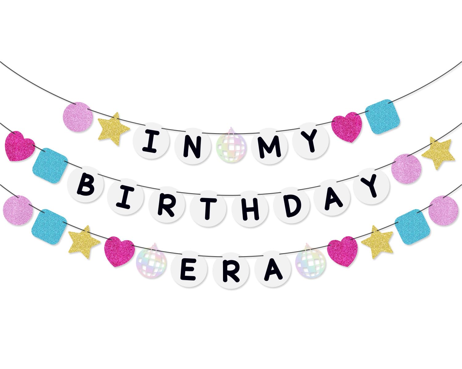 Pre-strung Friendship Bracelet Birthday Banner In My Birthday Era Banner for Singer Birthday Party Decorations