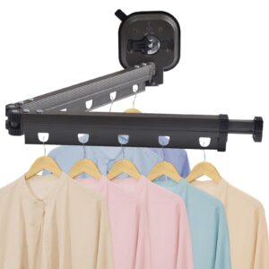 clothes drying rack, laundry drying rack, wall mounted drying rack, collapsible hanging organize, suction cup retractable drying rack clothing for balcony laundry bathroom