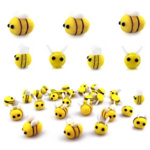 saktopdeco 30 pcs wool felt bees cute felt for crafts mini bee plush decor for baby shower gender reveal decoration nursery tent diy crafts