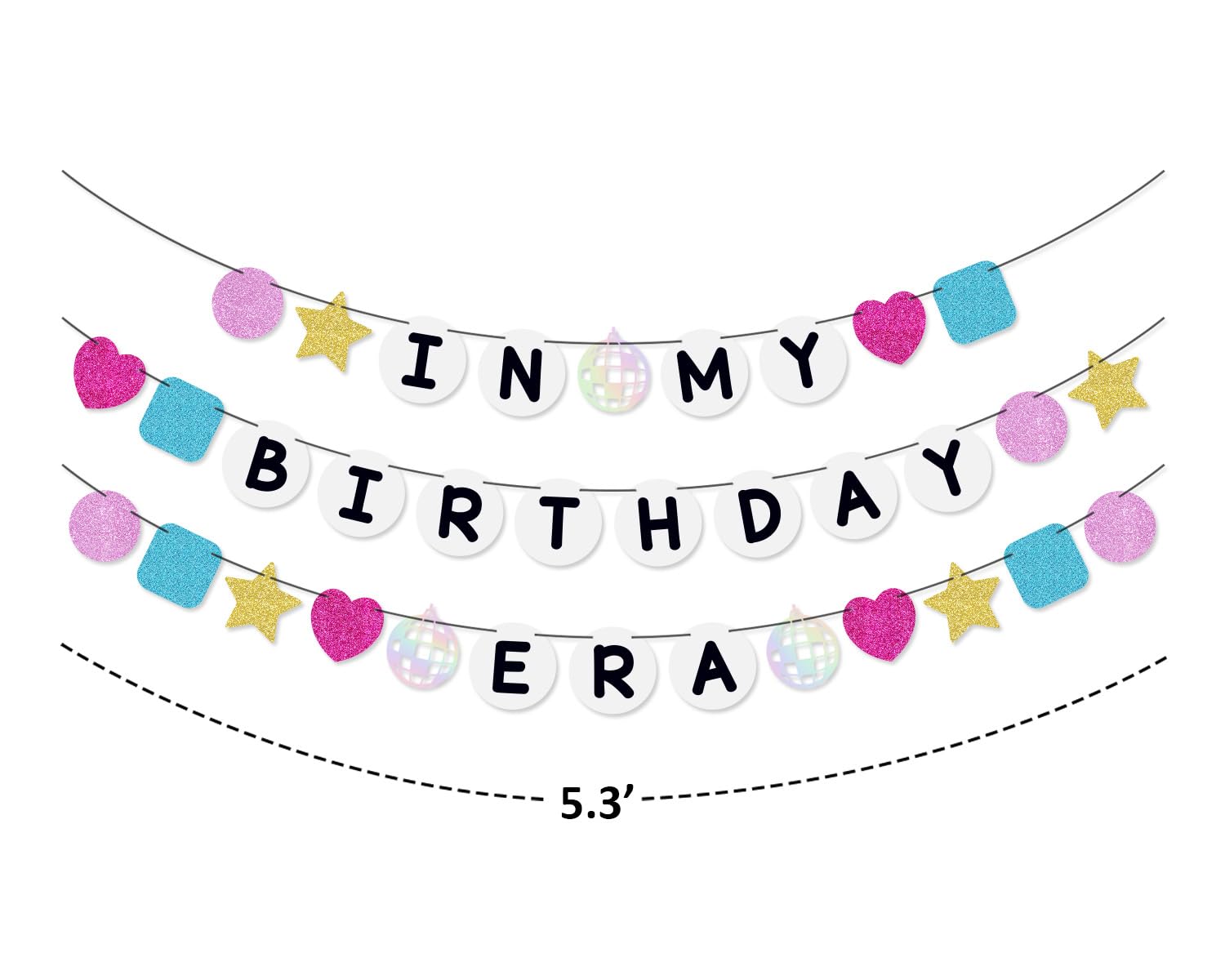 Pre-strung Friendship Bracelet Birthday Banner In My Birthday Era Banner for Singer Birthday Party Decorations