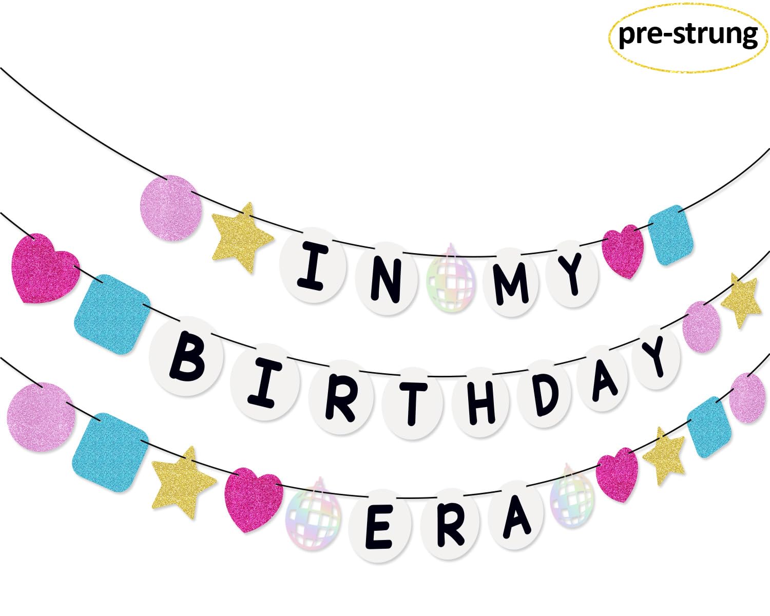 Pre-strung Friendship Bracelet Birthday Banner In My Birthday Era Banner for Singer Birthday Party Decorations