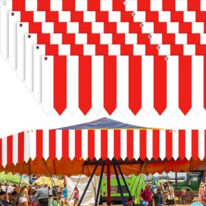 smoothnovelty carnival tent circus theme party decorations white and red striped circus awning decor 3d awning circus tent canopy for mardi gras carnival theme party decor, 9.84 x 78.74 inch (6 pcs)