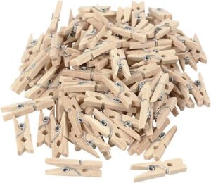 25pcs wooden clothespins with close wire springs wooden natural mini clothespin for photo, clothes, hanging, drying (3.7x 0.4 inch), jd2108302351