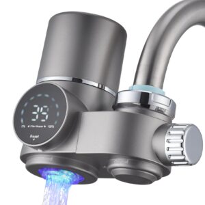 homelody faucet mount water filter, led display tap water purifier reduces lead chlorine heavy metals, water filter for sink faucet fits standard faucets (includes 1 filter)