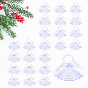 accencyc 24pcs suction cups with loops window suckers with ring car glass windshield sunshade suction cups aquarium heater suction cups glass suction pads for seasonal xmas decorations (clear)