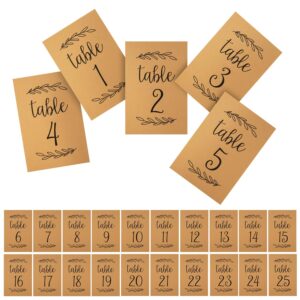 25pcs wedding table numbers 1-25, 4x6 inch cardstock table numbers double-sided table signs for wedding reception table place cards for party bridal shower anniversary celebrations