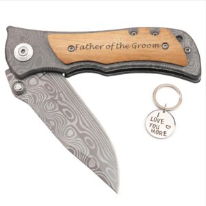 father of the groom wedding gifts from groom bride, wedding pocket knife gift for father of the groom from son daughter, thank you gift for father of the groom on my wedding day