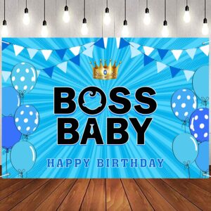 innoru boss boy backdrop banner, gender reveal poster baby shower photography backdrop boy 1st birthday party decorations photo booth props 6x4ft