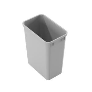 dowell 35l wastebasket trash container, 37qt/9.2gal, plastic, stackable, for kitchen/bathroom/office, fits under sink/desk (grey 4000 35 04)