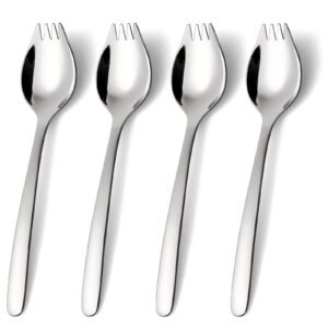 lovingly yours metal spork reusable sporks - sporks stainless steel 7-inch, dessert salad forks