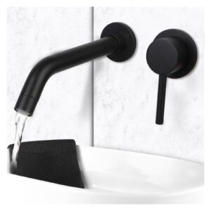 inearz kitchen tap brass faucet matte black bathroom sink faucet tap, water swivel spout wall mounted bath mixer hot cold wash basin hot cold water, vessel basin faucet, lz322