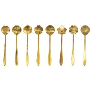 elane 8 pcs small coffee spoons for coffee bar stirring spoons tea spoons for hot tea fancy (gold)