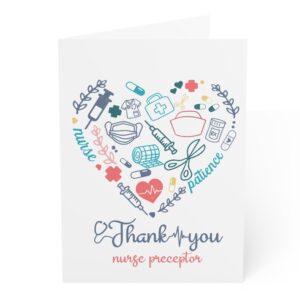 nurse preceptor card, thank you for medical practioners, student mentors, nurse preceptor thank you card, grattitude card for veterinary nurse, nurse appreciation day, 7x5" inch card with envelope