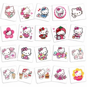 40pcs Temporary Tattoos for Kids, Hello Kitty Birthday Party Supplies,Kitty Party Favors Fake Tattoos Stickers,Birthday Decorations Party Game Activities Reward Gifts