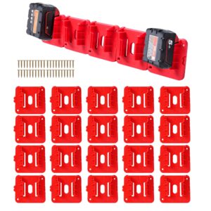 kettkel 20pack milwaukee m18 battery holder,wall mount 18v milwaukee battery storage case tool holder for shelf work van toolbox