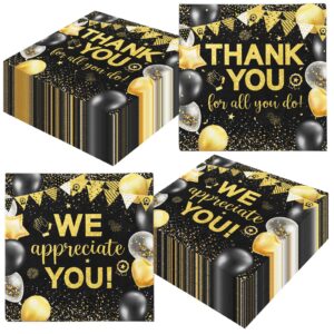 we appreciate you napkins decoration,thank you party decoration 40pcs black gold thank you for all you do napkins for appreciate party employee teacher doctor decor