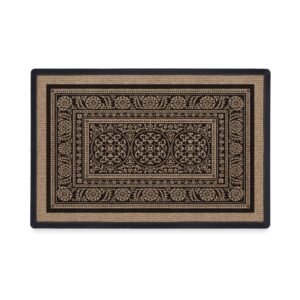 ruggable washable front entryway 2x3 welcome door mat, mabelle black, premium doormat for indoor outdoor entry with gripper non slip pad