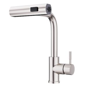 gimili waterfall kitchen faucet with pull down sprayer brushed nickel single hole handle stainless steel kitchen sink faucets commercial modern faucets for pull down sprayer kitchen sinks