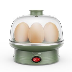 rapid egg cooker, 7 egg capacity electric egg cooker for hard boild eggs, medium, soft, poached, steamed eggs,egg boiler with auto shut off, bpa free, green