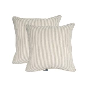 supmaison pack of 2 decorative indoor outdoor pillow 18" x 18" (polyester, veranda stripe/tan)