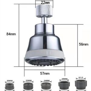 4 Spray Modes Faucet Aerator,360 Degree Faucet Sprayer Attachment,Big Angle Kitchen Faucet Aerator,Swivel Faucet Extender,Sink Sprayer Attachment for faucet,55/64 inch Female Thread (Chrome)