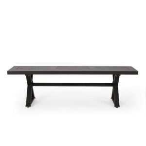 gdfstudio great deal furniture outdoor aluminum bench, antique black