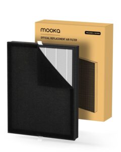 mooka genuine hepa washable filter replacement for kj190l air purifier, 3 stage filtration removes nearly all pollen dander smoke pet hair dust, 1 pack