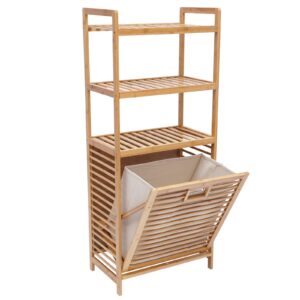 laundry basket bamboo bathroom cabinet, laundry basket tilted out linen basket bamboo freestanding laundry basket, 4-tier shower shower rack, bathroom living room bedroom storage laundry rack