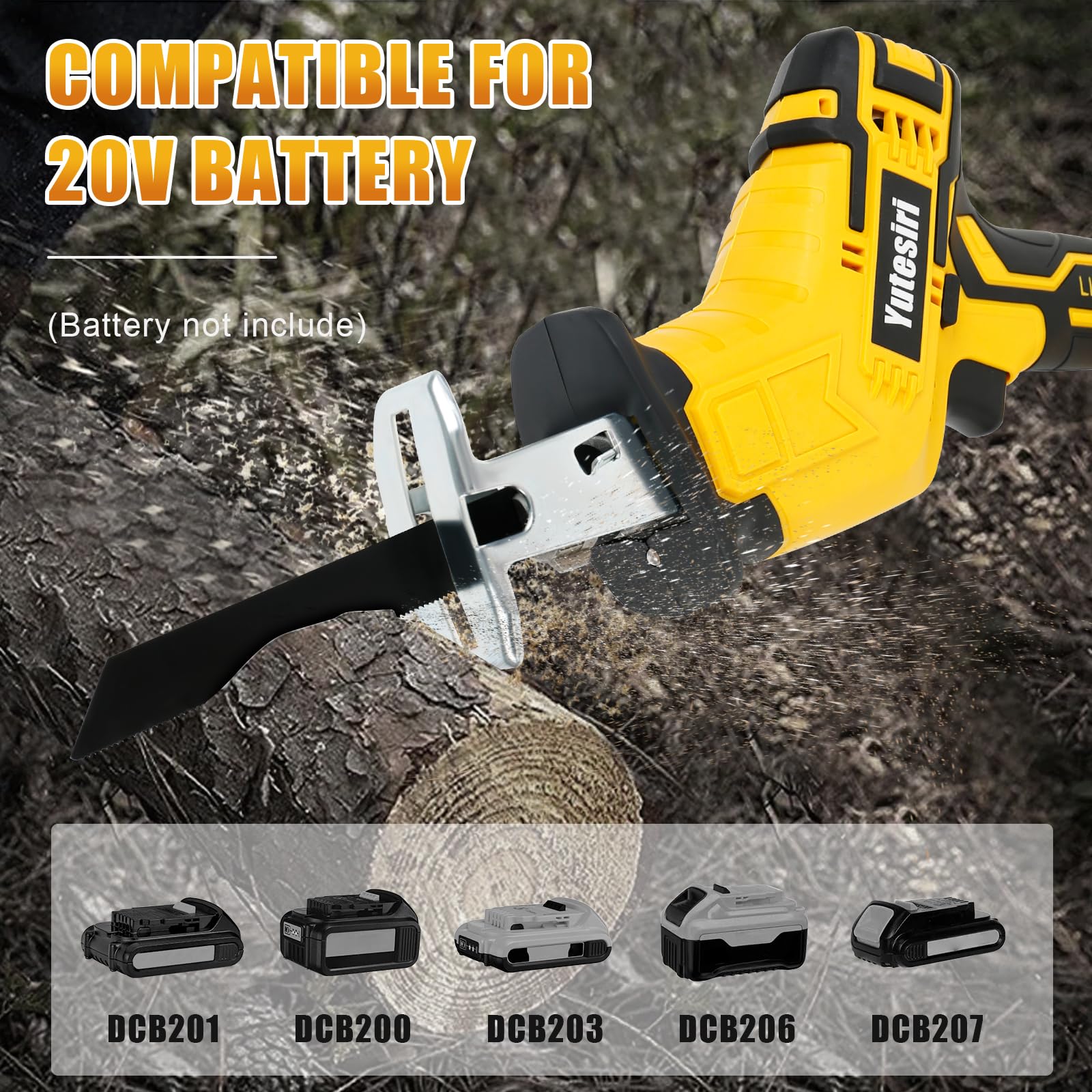 Cordless Reciprocating Saw,Compatible with DeWalt 20V MAX Battery,0-3000SPM Variable Speed, Brushless Recipro Saw,4 Saw Blades, Power Reciprocating Saws for Wood/Metal/PVC Cutting（Battery not include）