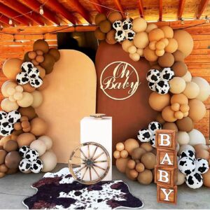 158pcs cow balloons arch kit with brown cow print balloon for cowboy cowgirl party themed baby shower farm birthday decorations rodeo western balloon arch