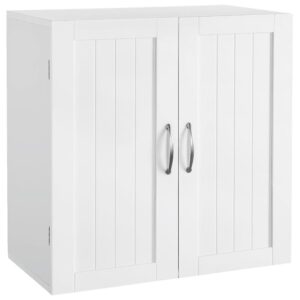 yaheetech bathroom wall cabinet, kitchen storage cupboard cabinet with 2 doors, wall mount storage cabinet for bathroom, kitchen, living room, white