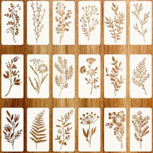 stencils for painting on wood, reusable flower stencils painting crafts templates drawing stencil for painting on wood, wall, furniture(18)