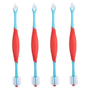 supvox 4pcs pet toothbrush dog oral care tool dog toothbrushes cat dental care toy puppy dog tooth brushing dog teeth cleaning pet teeth cleaning tool plastic handheld cleaning supplies