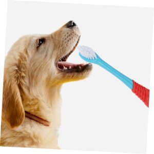 SUPVOX 4pcs Pet Toothbrush Dog Oral Care Tool Dog Toothbrushes Cat Dental Care Toy Puppy Dog Tooth Brushing Dog Teeth Cleaning Pet Teeth Cleaning Tool Plastic Handheld Cleaning Supplies