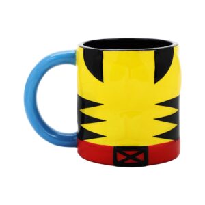 x-men wolverine costume 16 oz yellow ceramic mug