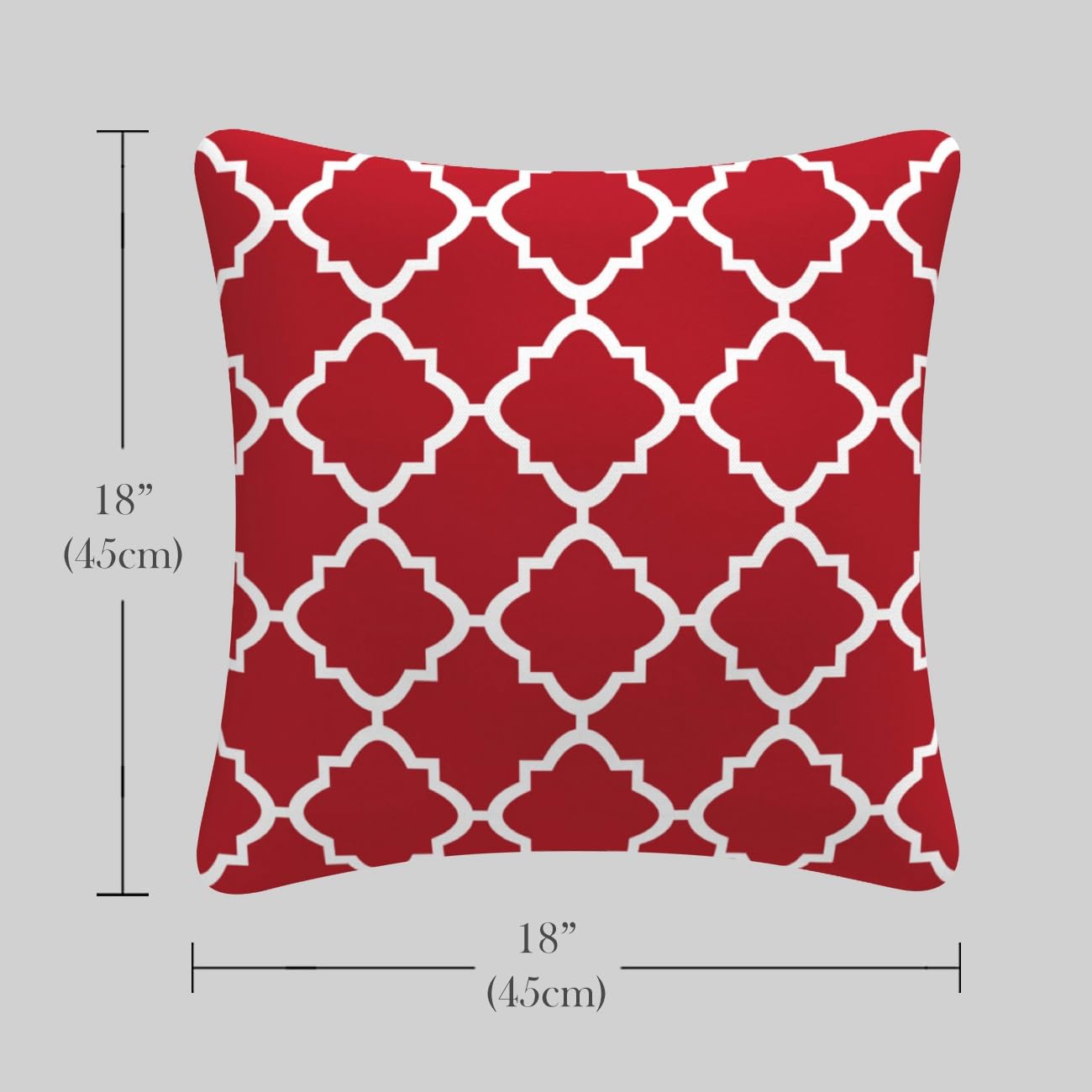 FBTS Prime Pack of 2 Outdoor Waterproof Decorative Throw Pillow Covers for Patio Furniture, 18x18 Inch Fade Resistant Patio Garden Cushions for Couch Bed Sofa, Geometric Red