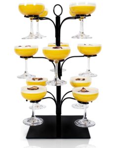 ksestor cocktail tree stand holds up to 12 glasses - compatible with champagne glasses up to 9" tall - champagne tower - drink tree - champagne tower stand - champagne tree stand