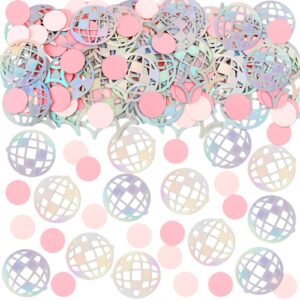 keaziu 100 pcs disco ball confetti disco party decorations table confetti 70s disco fever party hippie birthday engagement party girls boys night birthday favors decorations supplies (pink)