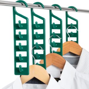 craftycrocodile space saving hangers for clothes - 4 in pack, heavy duty plastic, multipurpose closet hangers for jeans, pants, shirts, sweaters - essential organizer