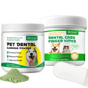 alivo dental powder for dogs teeth cleaning 80g + 50pcs dog dental teeth cleaning wipes