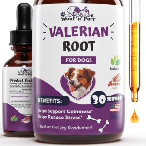 valerian root for dogs - valerian for dogs - helps to calm & relax, and much more - dog anxiety relief - dog calming - dog sleep aid - sleep aid for dogs - dog calming supplement - 1 fl oz