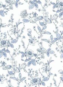 light blue botanical floral shelf liner contact paper peel and stick botanical floral wallpaper for walls bahtroom bedroom kitchen cabinets dresser drawer furniture arts carfts decal 17.7x117 inches