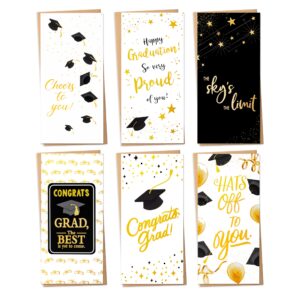 yomont 24 pack gold foil graduation cards 2024 - money holder pack of 24 with envelopes - gift card & party supplies for college & high school graduations