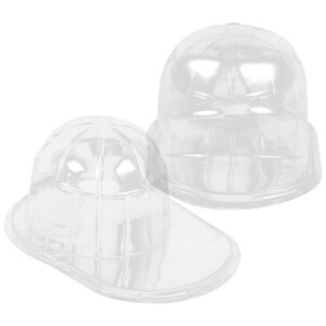 ganazono 2pcs baseball hat display case plastic hat protector holder clear display case hat boxes baseball hat holder packaging protector for signed baseball caps