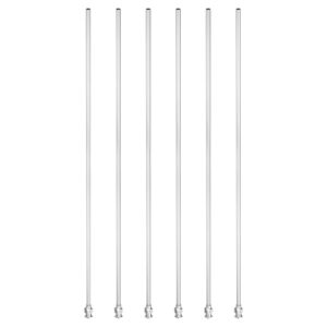 patikil 10ga x 10 inch stainless steel dispensing needle tips, 6pcs metal glue needle tube blunt tips luer lock for thick glue ink lab, silver