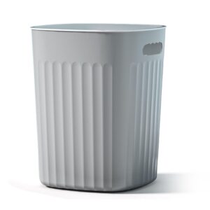 garbage bin trash wastebasket small trash can wastebasket large capacity vertical stripes portable handle uncovered pp trash bin wastebasket for kitchen living(large 43x43cm/16.92x16.92in-quiet grey)