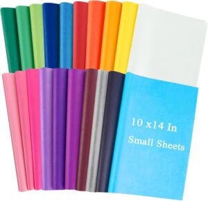 colorful tissue paper for gift bgas- 200 sheets gift wrapping craft papers bulk for diy artworks flower halloween christmas decoration, 10 x 14 inches, 20 colors